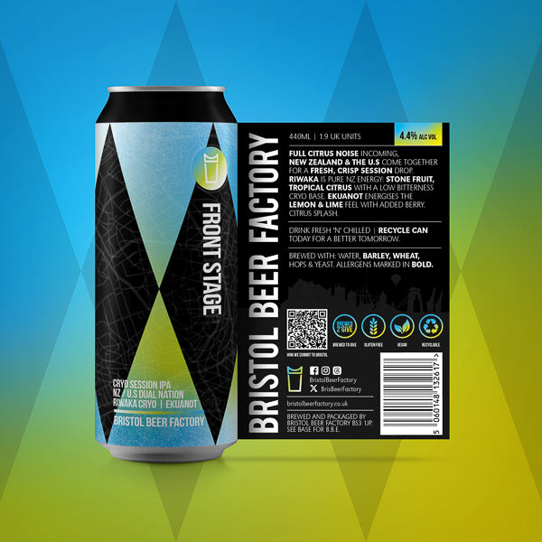 Front Stage 4.4% | 4 and 12 Pack Cans | Craft Beer | Bristol Beer Factory