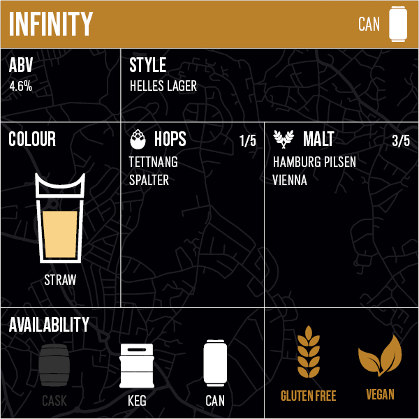 Infinity Helles Lager | Bristol Beer Factory | 12 Pack | Craft Beer